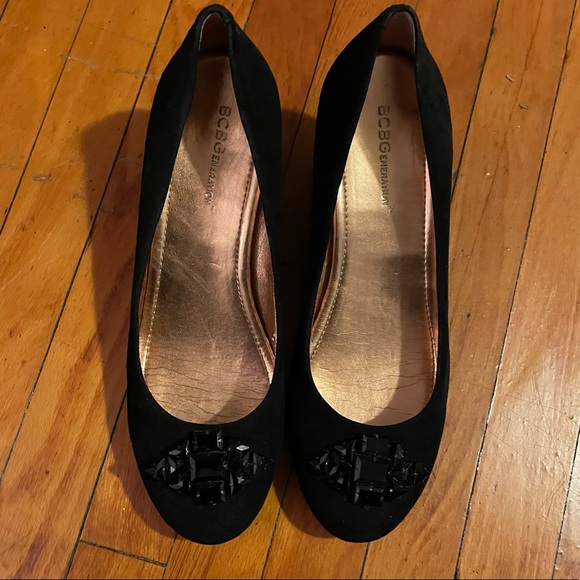 BCBGeneration | Shoes | Bcbg Generation Womens 85 Black Leather Wedge ...